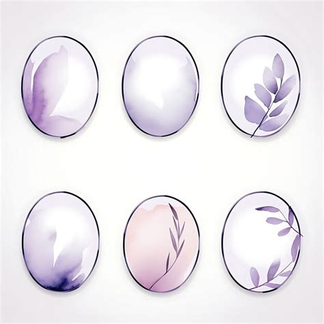Premium Ai Image Watercolor Set Of Minimalist Oval Bubble Chats With