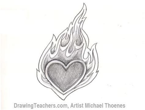How To Draw Heart On Fire