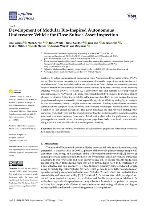 pdf development of modular bio inspired autonomous underwater vehicle