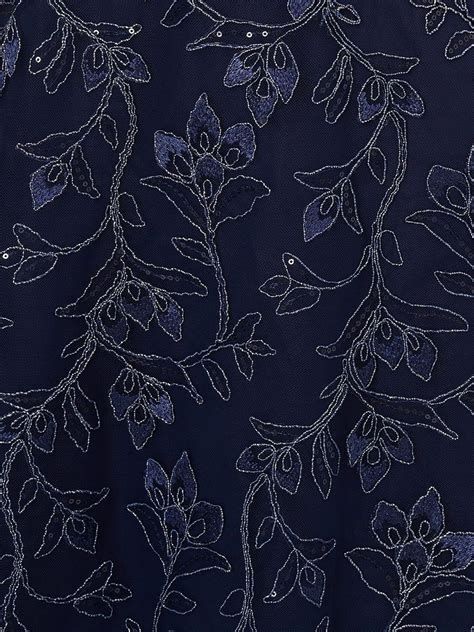 Adrianna Papell Womens Floral Sequin Embroidery Dresslight Navy
