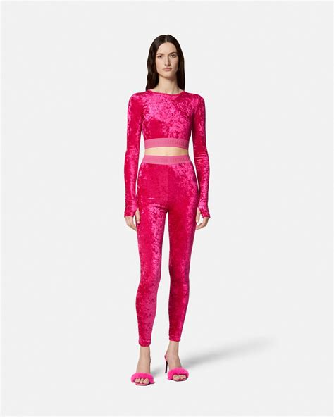 Velvet Crop Top Pink Versace Th