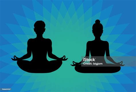 연꽃 자세의 실루엣으로 인간을 명상하고 있다 요가 아이콘입니다 웰빙 개념입니다 개념에 대한 스톡 벡터 아트 및 기타 이미지