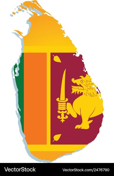 Sri Lanka Map Flag Royalty Free Vector Image Vectorstock