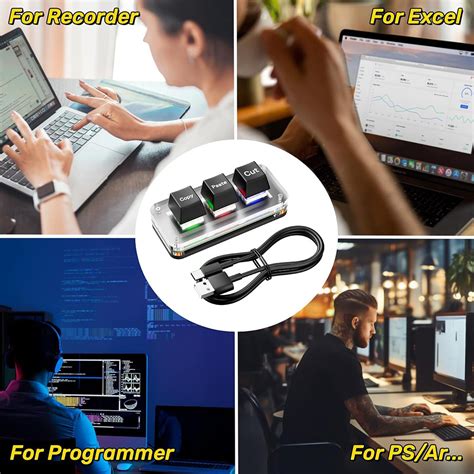 Rgb Mini Cut Copy Paste คยบอรด Key Ctrl XC ทางลด One Handed คยบอรด USB Type C สาหรบ