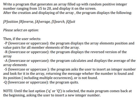 Solved Write A Program That Generates An Array Filled Up Chegg