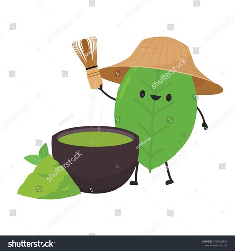 Matcha 문자차는 사람을 남긴다벽지녹차컵 벡터녹차가루 벡터 스톡 벡터로열티 프리 1708800634 Shutterstock