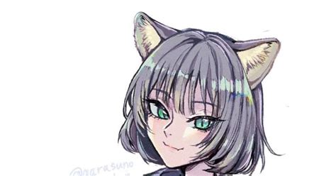ボブ 知り合いの猫ちゃんを擬人化しました🐈🥰 ガラスノのイラスト Pixiv