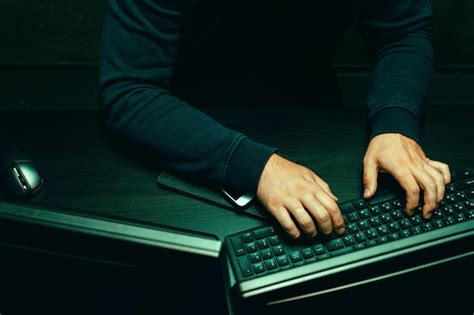 Premium Photo Close Up Of Programmer Of Hacker Hands Typing A Code