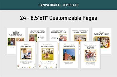 Womens Dementia Memory Book Editable Template For Canva Etsy