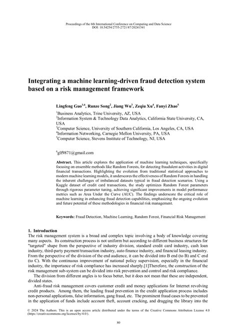 Pdf Integrating A Machine Learning Driven Fraud Detection System Based On A Risk Management