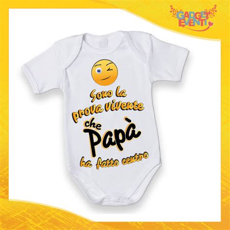 Body Neonato Personalizzato Papà ha fatto centro Gadget Eventi