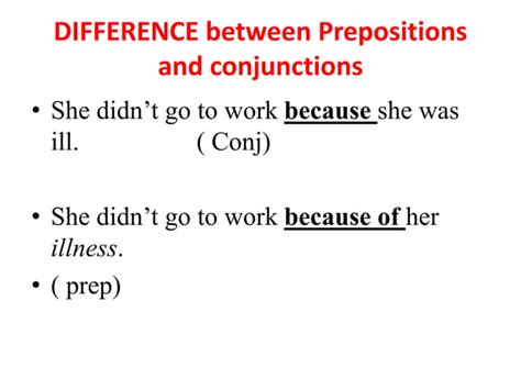 Diference Bw Preposition And Conjunction Pptx