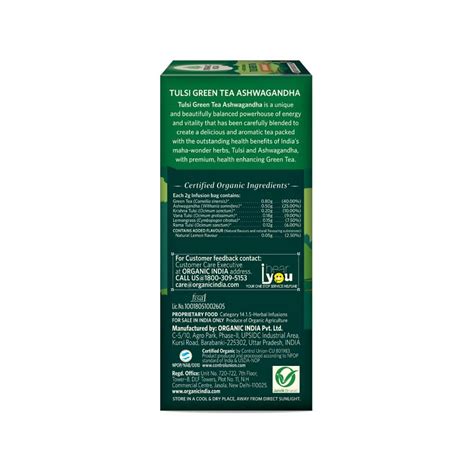 Buy Organic India Tulsi Green Tea Ashwagandha Herbal Sleep Tea