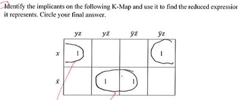 Solved Identify The Implicants On The Following K Map And