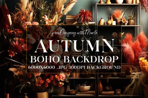 Autumn Backdrop Boho Backdrop Autumn Boho Background B16