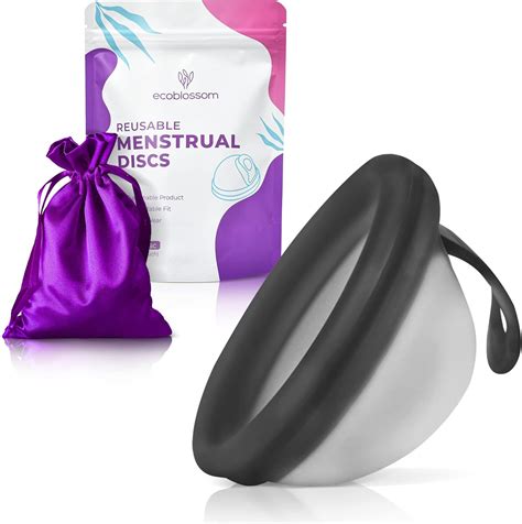 Amazon Ecoblossom 可重複使用的月經盤 月經杯 女性柔軟月經盤 採用柔韌的醫療級矽膠月經杯 黑色 健康與家庭