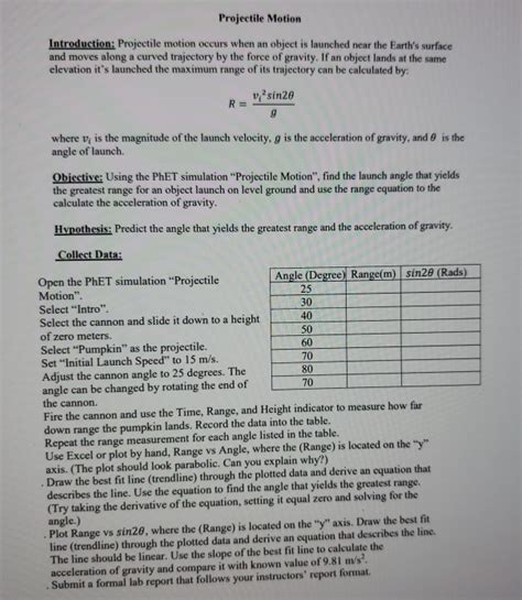Solved Projectile Motion Introduction Projectile Motion
