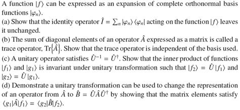 Solved A Function 〉 Can Be Expressed As An Expansion Of