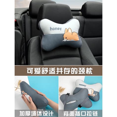 พนักพิงศีรษะรถยนต์ รถศีรษะคอหมอนหมอนคู่ของรถที่นั่งคอหมอนรถหมอนเอวการ์ตูนน่ารักอุปกรณ์