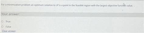 Solved For A Minimization Problem An Optimum Solution To Lp