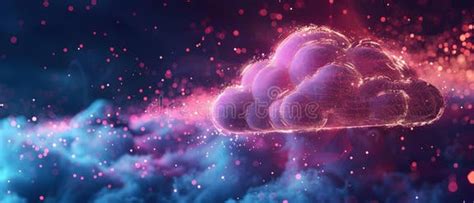 Illustration Of Digital Cloud Network Concept For Digitalization And Cloud Computing Concept