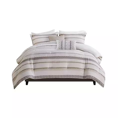 Jacquard Stripe 5 Pc Cali King Comforter Set Kirklands Home