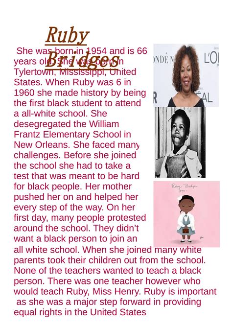 Ruby Bridges Sickle Cell Society