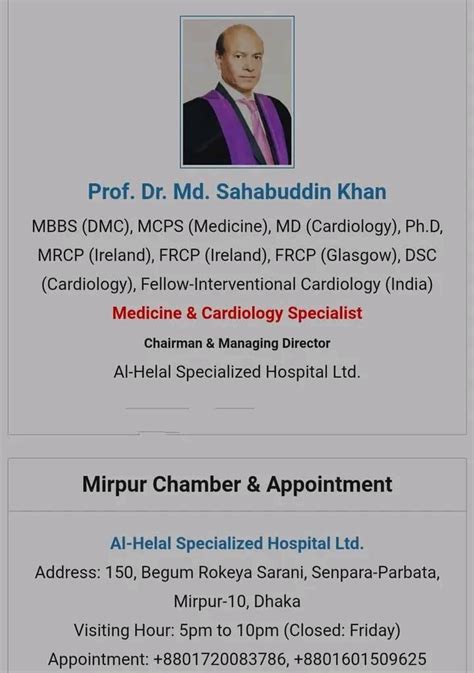 Prof Dr Md Shahabuddin Khan
