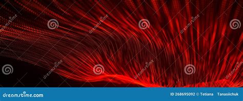 Abstract Digital Background Dynamic Wave Of Glowing Particles Data Flow Information Concept