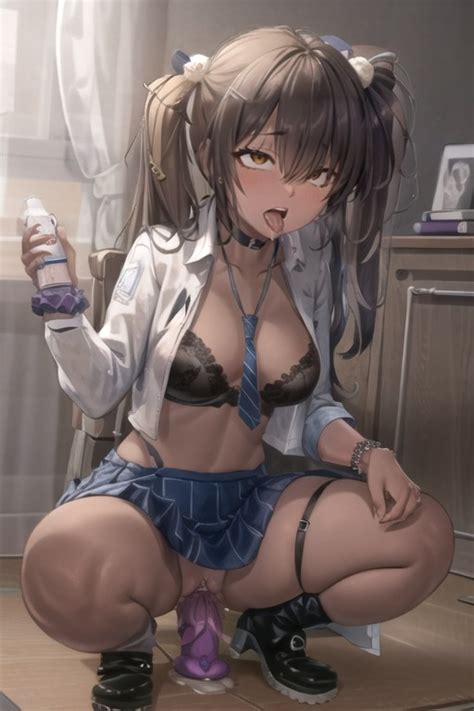 Squatting Ahegao Naked AI Porn
