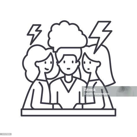 Icône De Ligne De Brainstorming Symbole De Contour Illustration