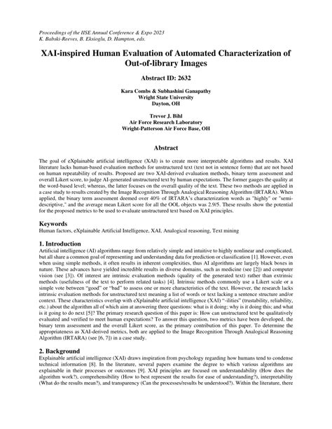 Pdf Xai Inspired Human Evaluation Of Automated Characterization Of Out Of Library Images