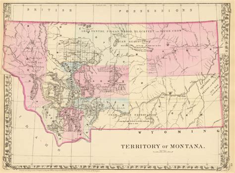 Old Historical City County And State Maps Of Montana