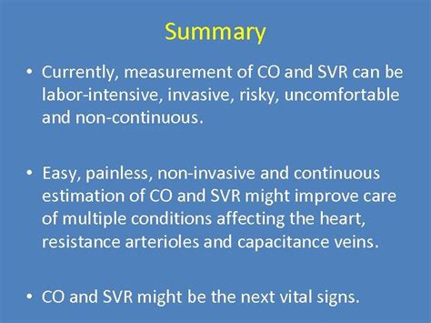 Cardiac Output Co And Systemic Vascular Resistance Svr