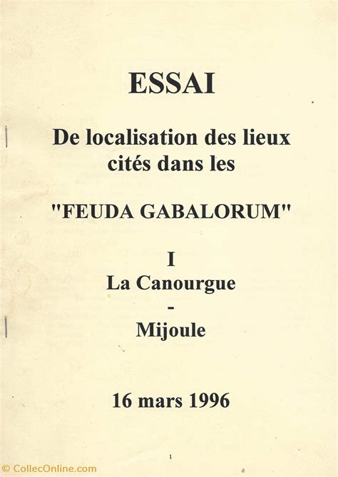 1996 Essai De Localisation Des Lieux Livres Bd Revues