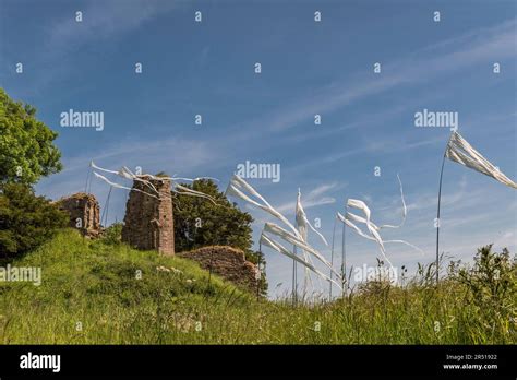 The High Keep Part Of The Medieval Ruins Of Snodhill Castle