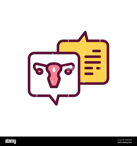 Consulta Con El Médico Ginecólogo Color Línea Icono Pictograma De