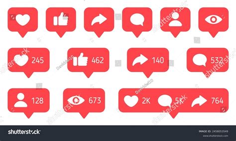Social Media Notification Icon Vector Stock Vector Royalty Free