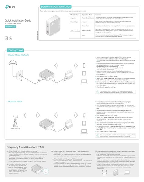 Quick Installation Guide For Tp Link Ac750 Wi Fi Travel Router Tl Wr902ac