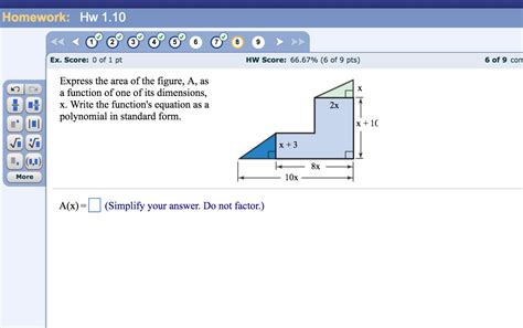 solved express the area of the figure a as a function of