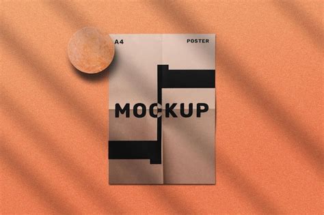 Premium Psd A4 Folded Paper Poster Mockup