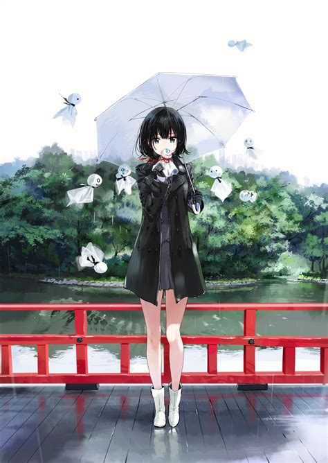Safebooru 1girl Bangs Black Coat Black Eyes Black Gloves Black Hair