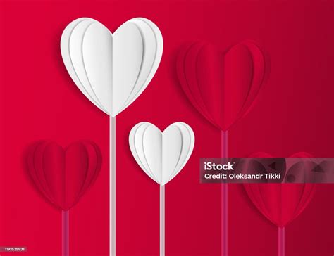 해피 발렌타인 데이 는 배경을 축하소원 종이 공예 하트 벡터 일러스트 인사말 카드 귀여운 사랑 전단지 낭만적 인 초대 포스터 및