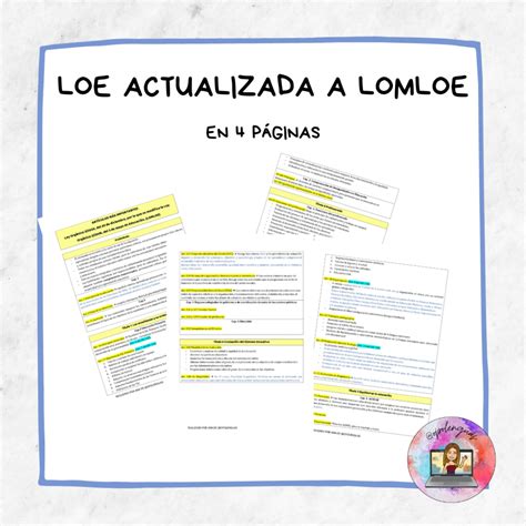 Resumen De La Loe Modificada Por La Lomloe Kumubox