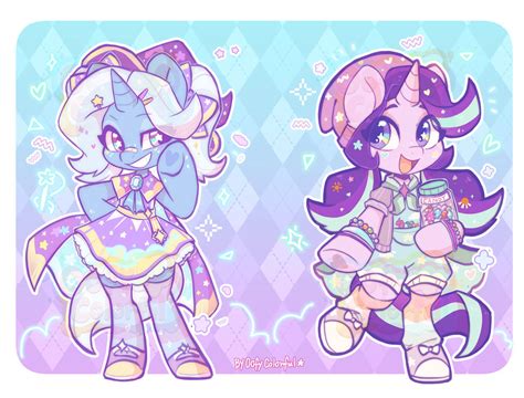 184288 Safe Artistoofycolorful Starlight Glimmer Mlp Trixie