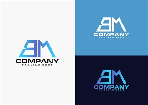 Premium Vector Modern Monogram Initial Letter Bm Logo Design Template