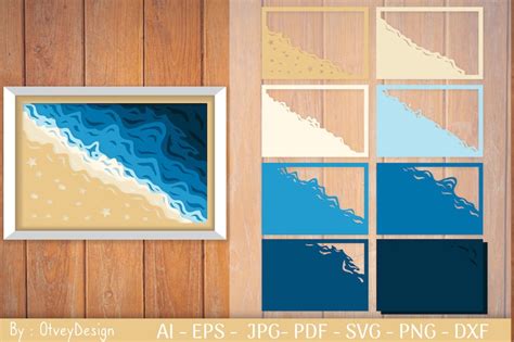Ocean Shadow Box Svg For Cricut Etsy