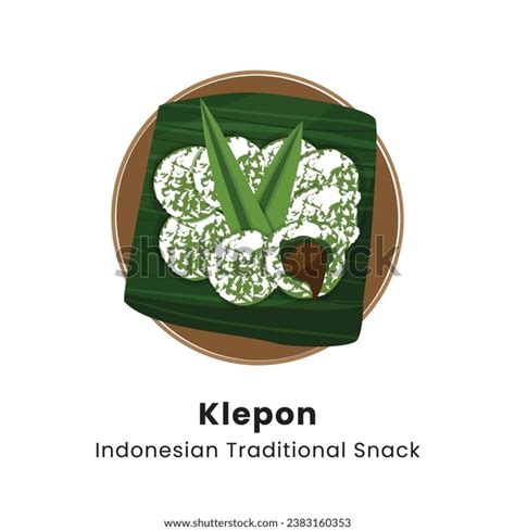 Klepon Indonesian Traditional Snack Made Glutinous Stock Vector