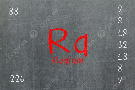 Isolated Blackboard With Periodic Tableradium Proton Electron Atomic