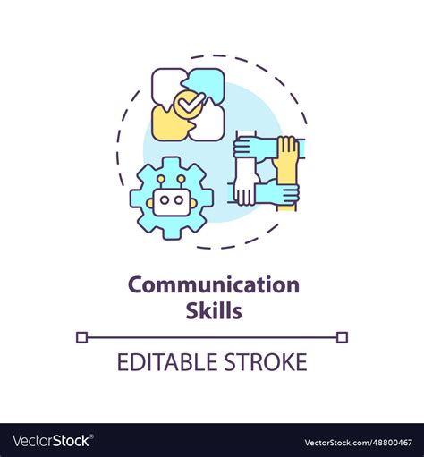 2d Colorful Thin Linear Icon Communication Skills Vector Image